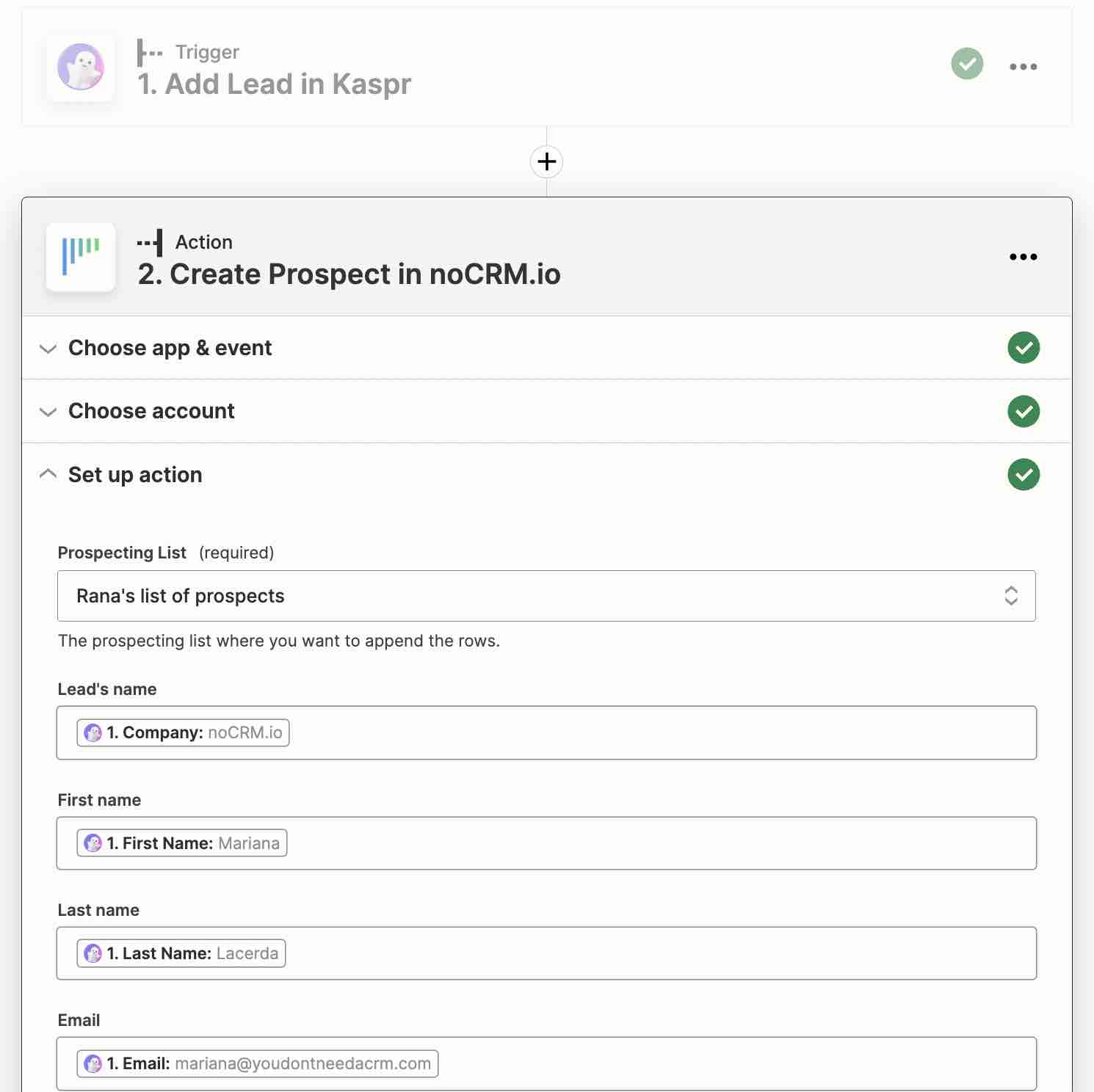 How to: Create Kaspr-enriched contacts as prospects in noCRM